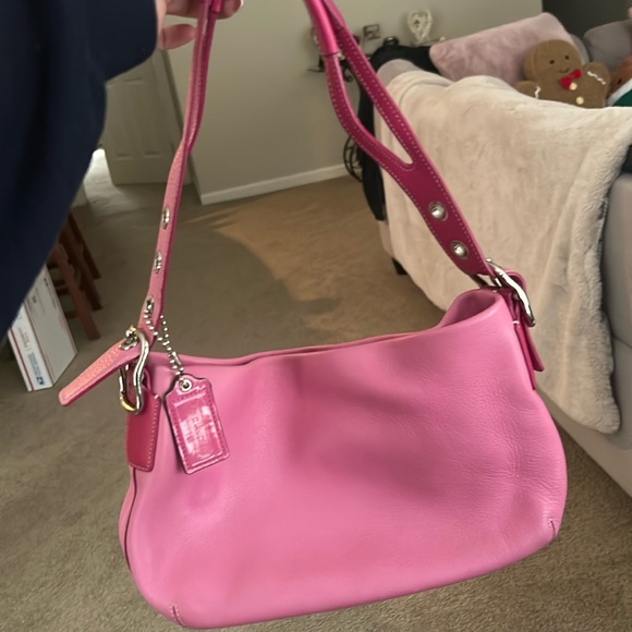 Coach | Bags | Coach Pink Leather Shoulder Bag | Poshmark